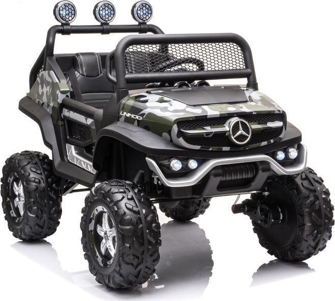 elbil 4WD Mercedes Unimog med gummihjul og fjernkontroll. - Leker i ...