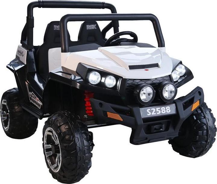 elbil. Stor 2-seter Jeep med 4WD (4x12V motorer. 180w), Gummihjul og ...